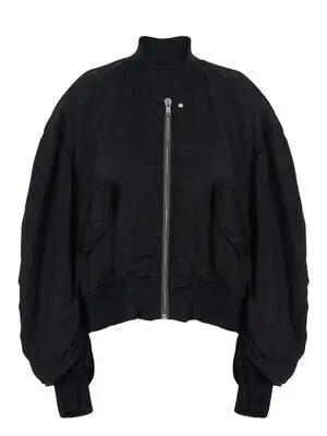 Rick Owens Secchia Flight" Bomber Jacket With Ruched Sleeves - Multicolor