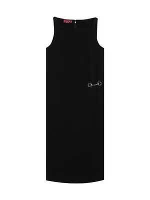 Gucci Sleeveless Dress With Horsebit Detail - Black
