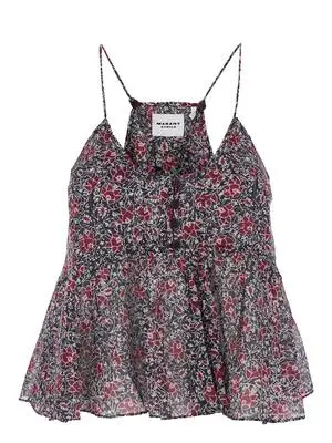 Isabel Marant Étoile Lirhetta' Floral Print Cotton Top - Multicolor