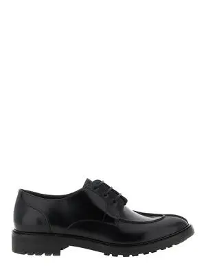 Saint Laurent Lino Leather Derby Shoes - Black