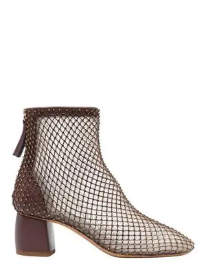 FORTE_FORTE FORTE FORTE Strass Mesh Ankle Boots Multicolor