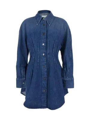 Givenchy Blue Denim Dress With Pointed Collar - Multicolor