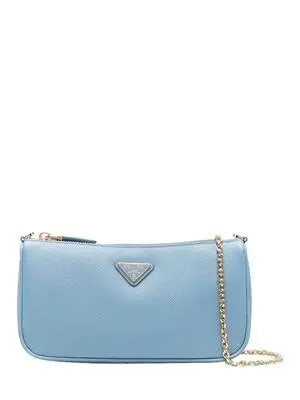 Prada Enamel Triangle Logo Mini Bag - Blue