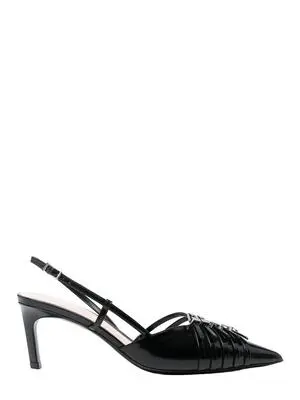 Gucci Calf Leather Buckle-fastening Slingback Pumps - Black