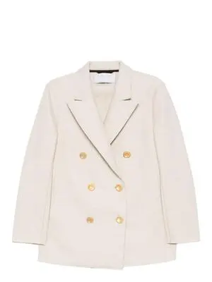 Harris Wharf London Wool Double-breasted Coat With Gold Buttons - Multicolor