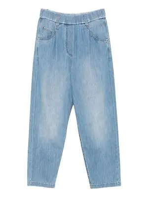 Brunello Cucinelli Denim Cotton Jeans With Monili Chain Detail - Multicolor