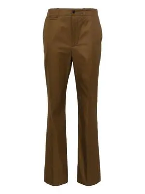 Saint Laurent Cotton Twill Tailored Trousers - Brown
