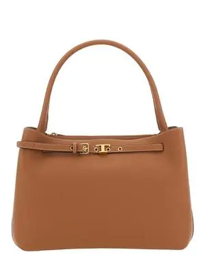 TOD'S Hammered Leather Handbag With Buckled Strap - Multicolor