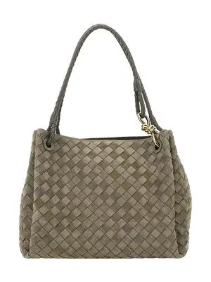 Bottega Veneta Large Parachute Shoulder Bag In Suede - Multicolor