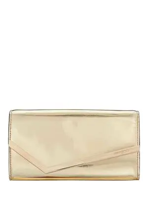 JIMMY CHOO Emmie Handbag In Gold Mirror Fabric - Silver