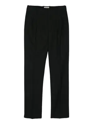Saint Laurent Wool Blend Striped Trousers - Black