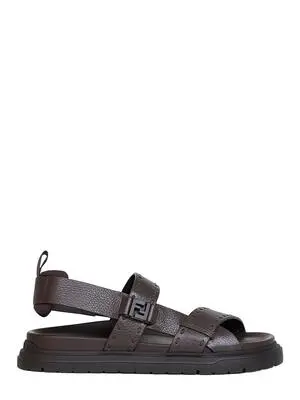 Fendi FENDI Cuoio Romano Leather Chunky Sandals With FF Logo Buckle Multicolor