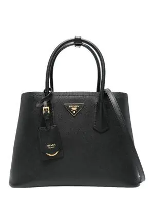 Prada Calf Leather Tote Bag - Black