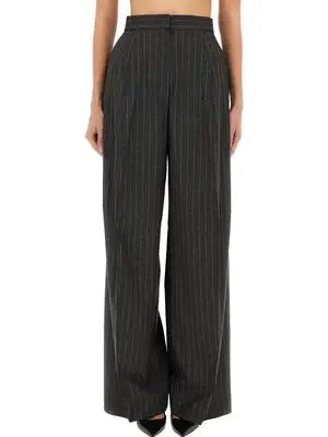 Sportmax Belgium Wide Leg Pinstripe Trousers - Multicolor