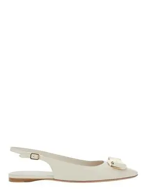 FERRAGAMO Slingback Ballet Flats - White