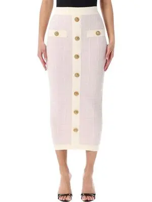 Balmain Balmain Tweed Long Skirt Multicolor