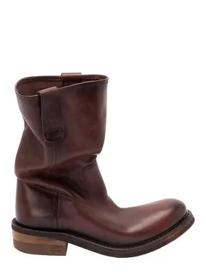 Miu Miu Leather Boots - Multicolor