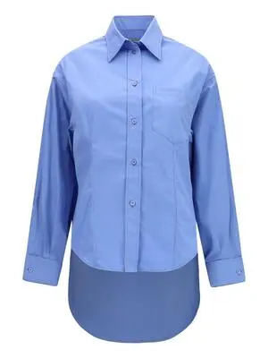 Balenciaga Asymmetric Long-sleeve Shirt - Blue
