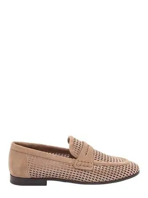Brunello Cucinelli Brunello Cucinelli Perforated Calfskin Loafers Multicolor
