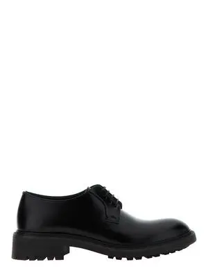 Saint Laurent Antoine Lace-up Leather Shoes - Black
