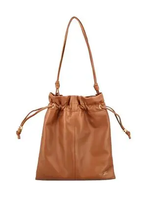 Celine Small Leather Bucket Bag With Drawstring - Multicolor