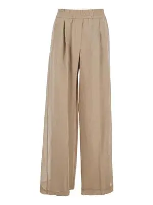Brunello Cucinelli Cotton Organza Relaxed Fit Pants - Multicolor