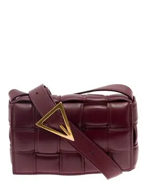 BOTTEGA VENETA BOTTEGA VENETA Small Padded Cassette Crossbody Bag In Bordeaux Intreccio Nappa Leather