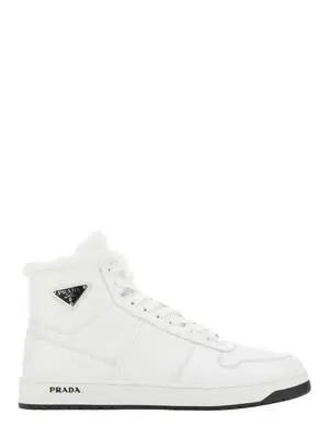 Prada Leather High Top Sneakers - White