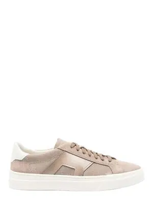 Santoni Low-top Trainers With Padded Ankle And Logo Detail - Brown