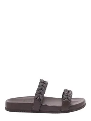 Brunello Cucinelli Braided Strap Slides - Multicolor