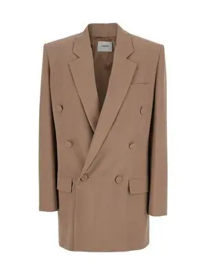 Saint Laurent Double Breasted Jacket With Classic Lapels In Silk - Multicolor