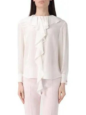Max Mara Silk Ruffle Blouse - Cream
