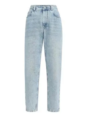 Brunello Cucinelli Baggy Tapered Jeans In Light Vintage Denim - Multicolor