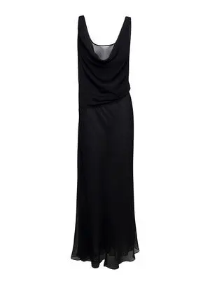 Christopher Esber Long Draped Neckline Silk Dress - Multicolor