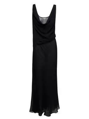 Christopher Esber Long Draped Neckline Silk Dress - Multicolor