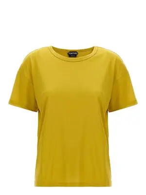 TOM FORD Silk Crewneck T-shirt - Yellow