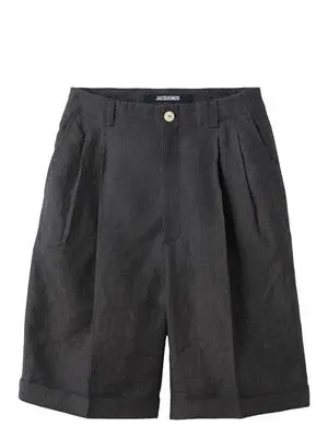 Jacquemus Le Short Pastro Linen Shorts - Gray