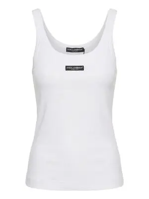 Dolce & Gabbana Ribbed Cotton Tank Top - Multicolor