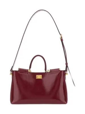 Dolce & Gabbana Leather Handbag With Adjustable Shoulder Strap And Logo Plate - Multicolor