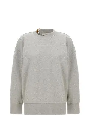 Stella McCartney Stella McCartney Chain Detail Cotton Sweatshirt Gray