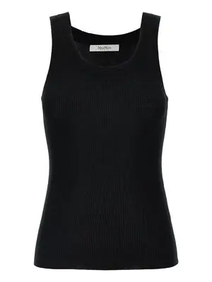Max Mara Eliadi Ribbed Wool Top - Black