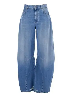 Dolce & Gabbana Blue Denim Balloon Effect Jeans - Multicolor