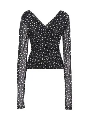 Dolce & Gabbana Mambo" Polka Dot Stretch Tulle Top - Multicolor