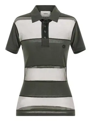 Coperni Sheer Striped Polo Shirt - Green