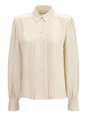 Valentino Garavani Cady Couture Shirt With Pleated Detailing And Padded Shoulders - Multicolor