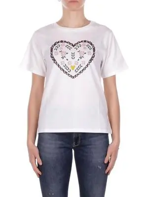 Max Mara Embroidered Heart T-shirt - Multicolor