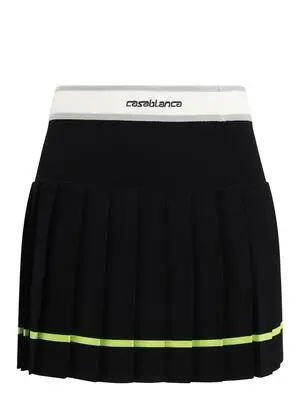 Casablanca Striped Pleated Mini Skirt - Black