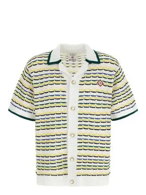 Casablanca Tuck Stitch Short Sleeve' Shirt - Multicolor