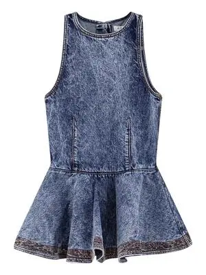 Alaïa Sleeveless Peplum Denim Top - Multicolor