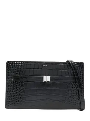 TOTEME Black Crocodile-embossed Leather Mini Crossbody Bag - Multicolor